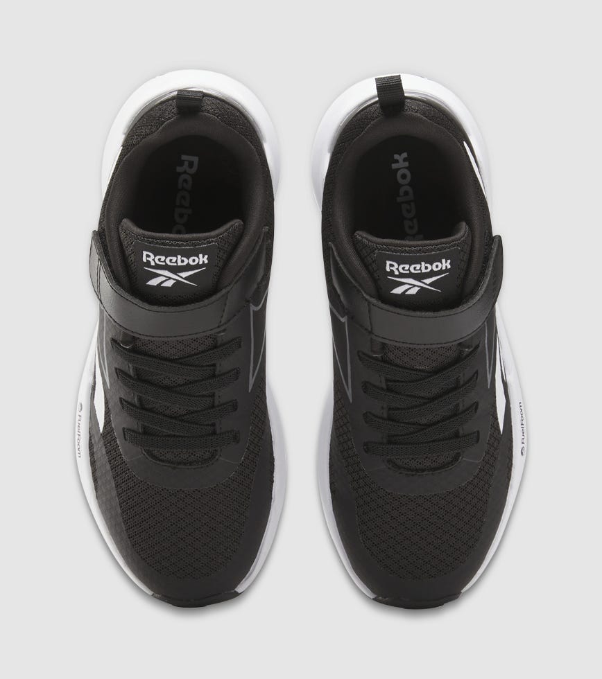 REEBOK ENERGEN RUN ELASTIC LACE & TOP STRAP (GS) KIDS BLACK WHITE GREY4 ...