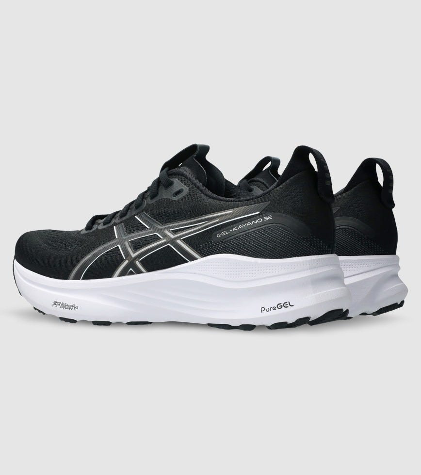 ASICS GEL-KAYANO 32 (2A NARROW) WOMENS BLACK WHITE | The Athlete's Foot
