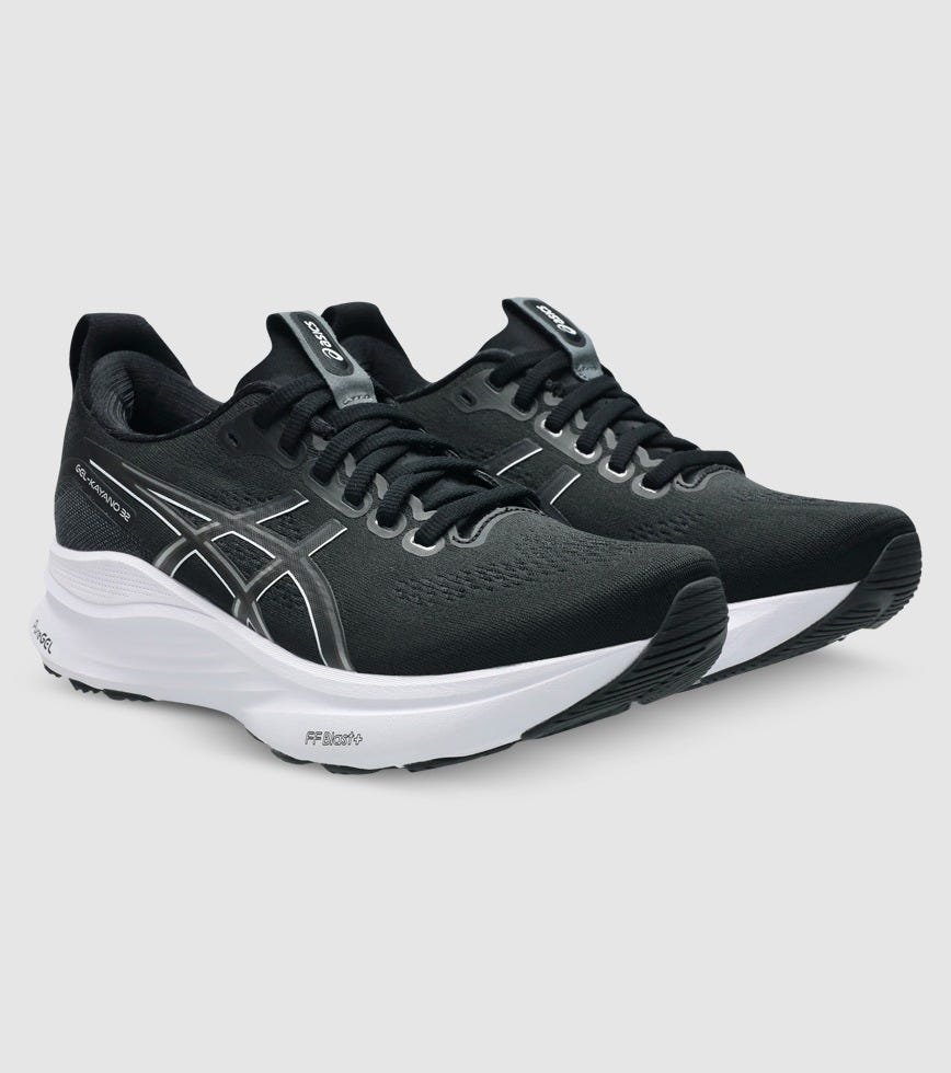 ASICS GEL-KAYANO 32 (2A NARROW) WOMENS BLACK WHITE | The Athlete's Foot