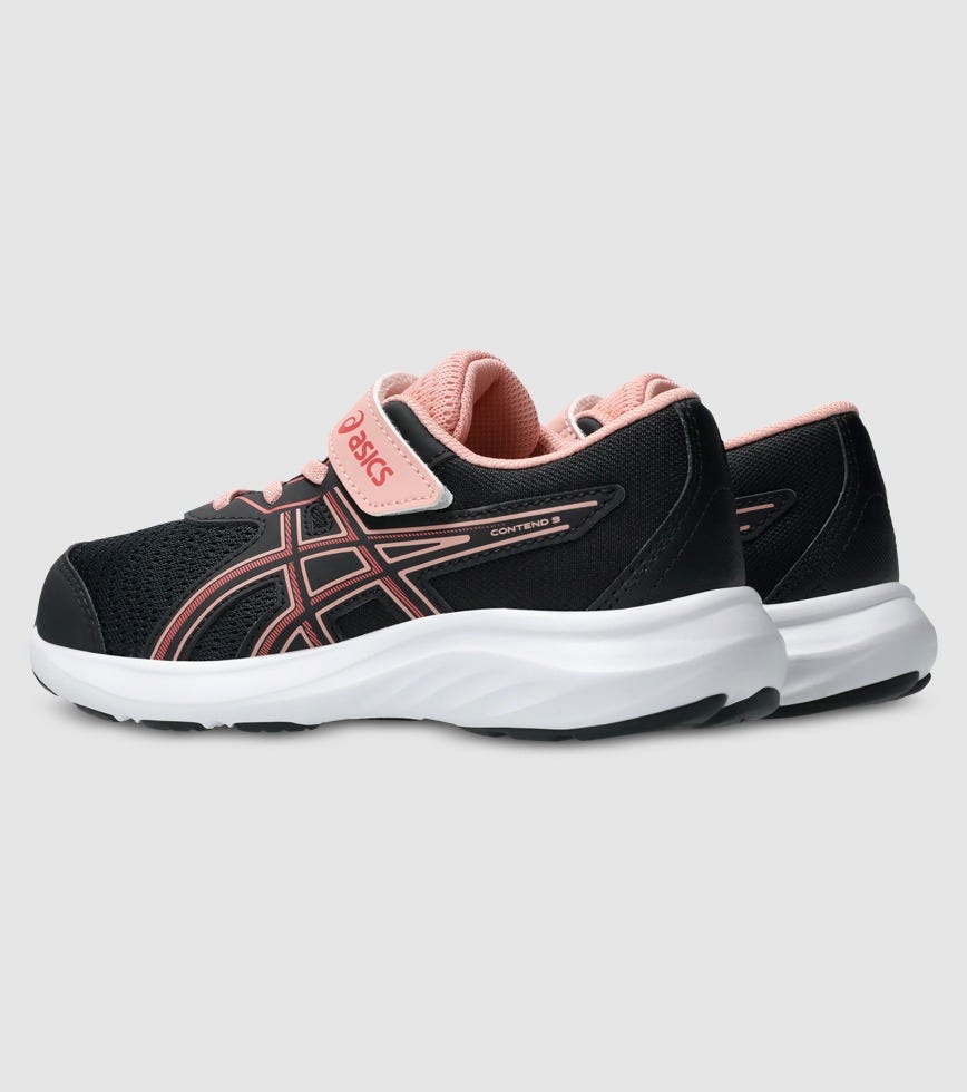 ASICS CONTEND 9 (PS) KIDS BLACK DARK PINK CLAY | The Athlete's Foot