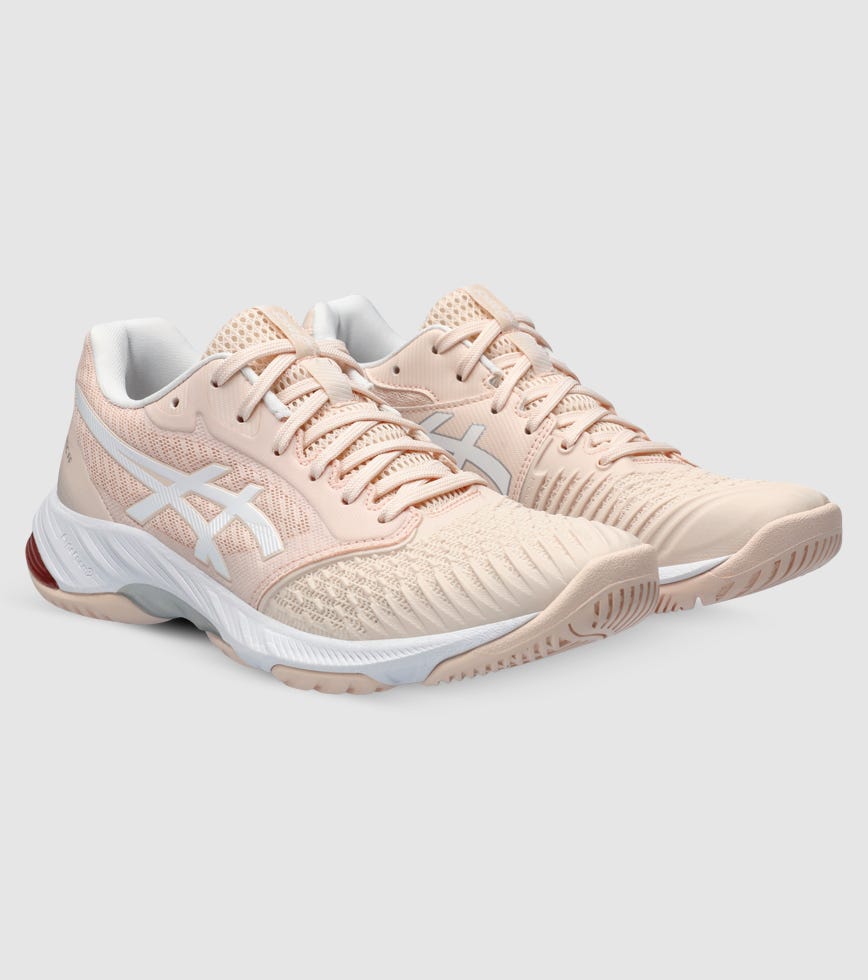 ASICS NETBURNER BALLISTIC FF 3 WOMENS NETBALL SHOES PEARL PINK WHITE ...