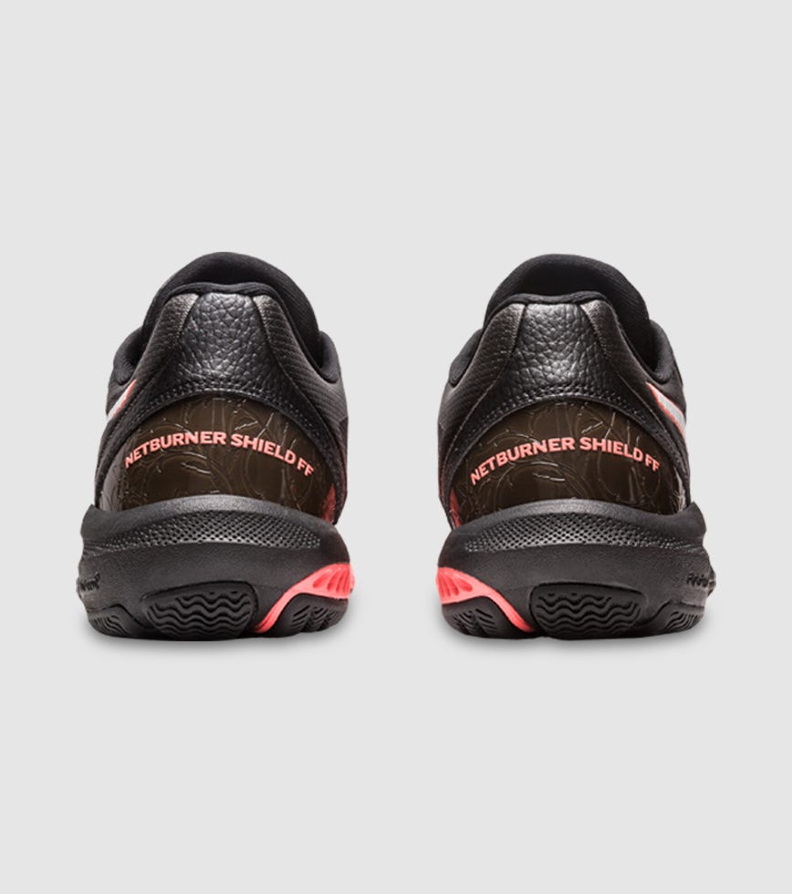 ASICS NETBURNER SHIELD WOMENS BLACK PURE SILVER | The Athlete's Foot