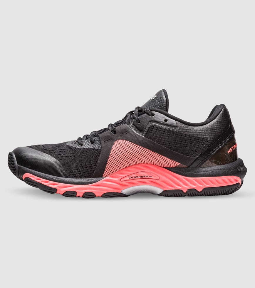 ASICS NETBURNER SHIELD WOMENS BLACK PURE SILVER | The Athlete's Foot