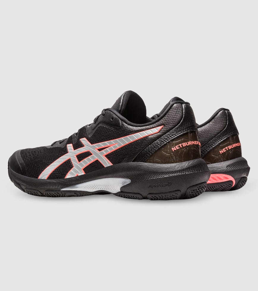 ASICS NETBURNER SHIELD WOMENS BLACK PURE SILVER | The Athlete's Foot