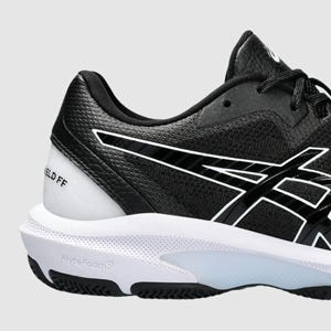 ASICS NETBURNER SHIELD WOMENS NETBALL SHOES BLACK WHITE | The Athlete's ...