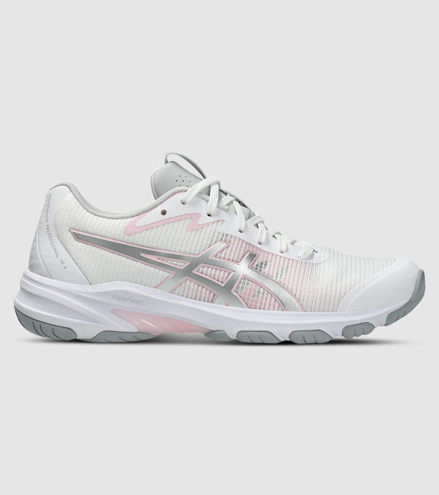 ASICS NETBURNER PROFESSIONAL FF 4 WOMENS NETBALL SHOES WHITE COTTON ...
