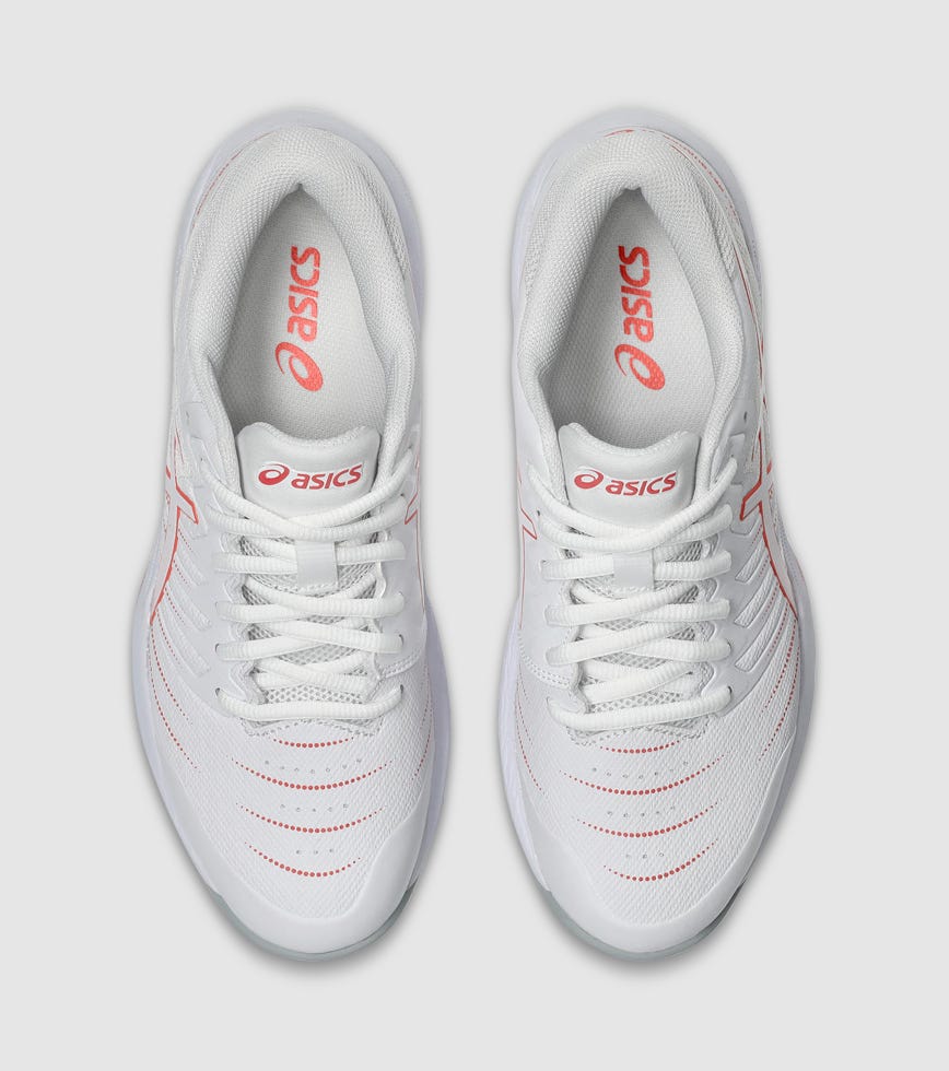 ASICS GEL-NETBURNER 21 BIO (D WIDE) WOMENS NETBALL SHOES WHITE PAPAYA ...