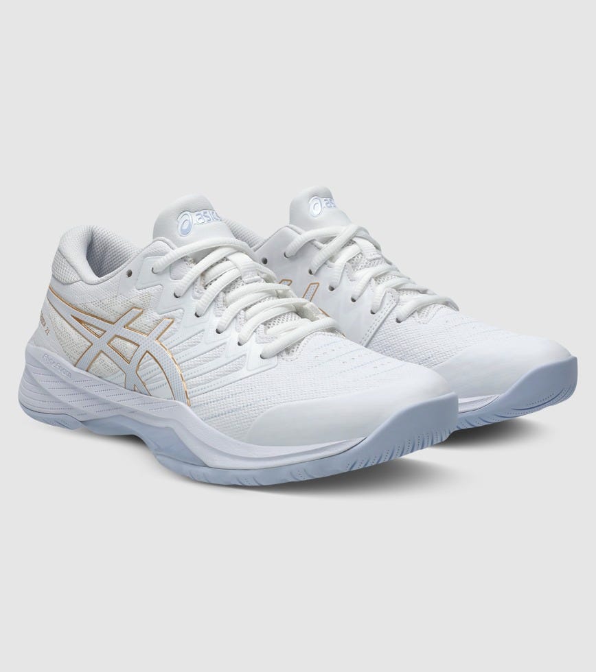 ASICS GEL-NETBURNER 21 (D WIDE) WOMENS NETBALL SHOES WHITE BLUE FADE ...