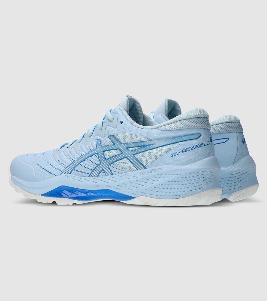 ASICS GEL-NETBURNER 21 BIO (D WIDE) WOMENS NETBALL SHOES LIGHT BLUE ...