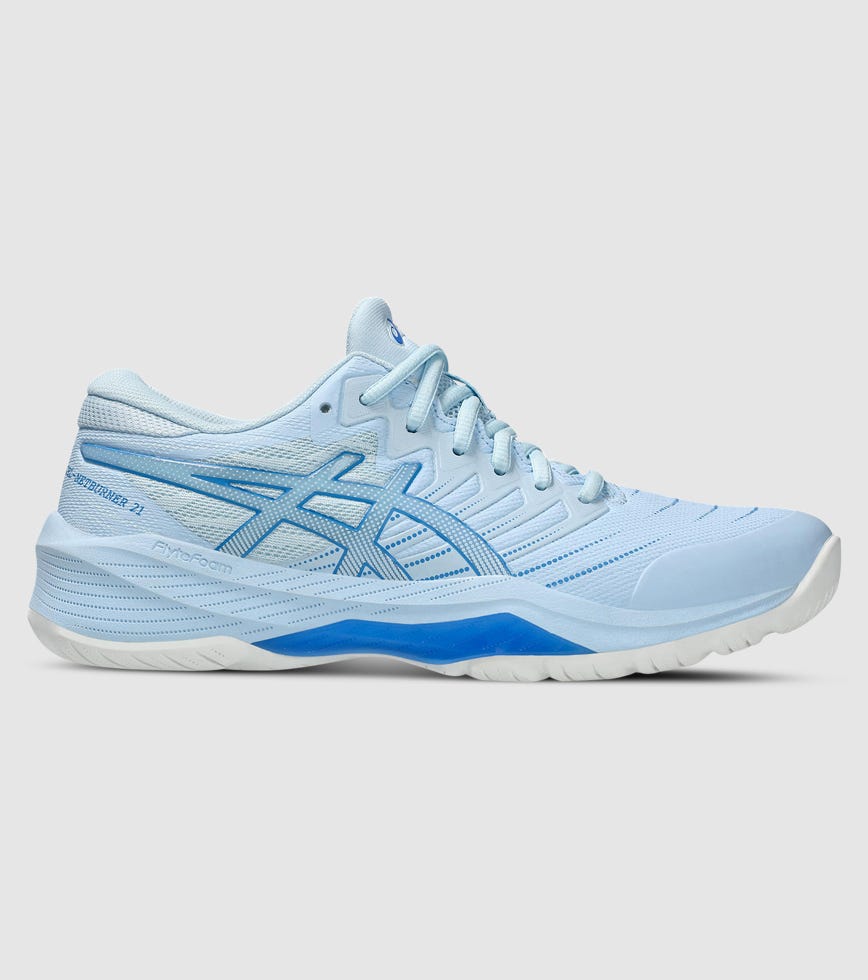 ASICS GEL-NETBURNER 21 BIO (D WIDE) WOMENS NETBALL SHOES LIGHT BLUE ...