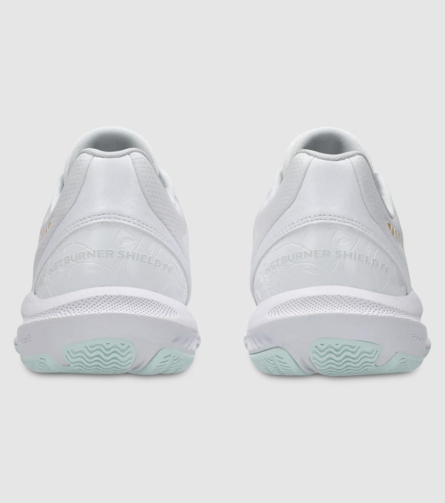 ASICS NETBURNER SHIELD FF WOMENS WHITE CHAMPAGNE | The Athlete's Foot
