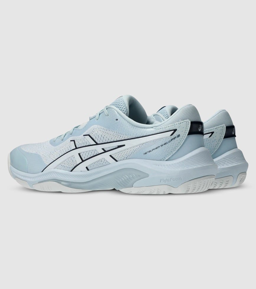 ASICS NETBURNER SHIELD 2 WOMENS NETBALL SHOES SKY WHITE | The Athlete's ...