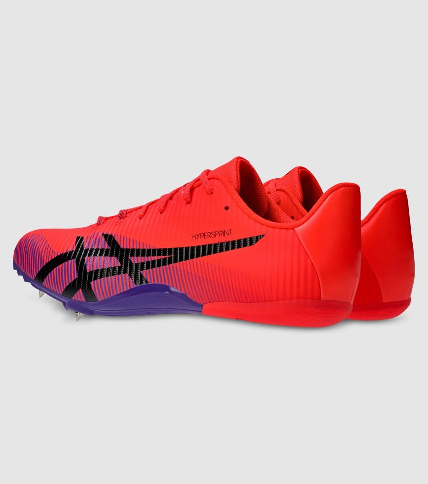ASICS HYPERSPRINT 8 MENS SPIKES FLASH RED BLACK | The Athlete's Foot