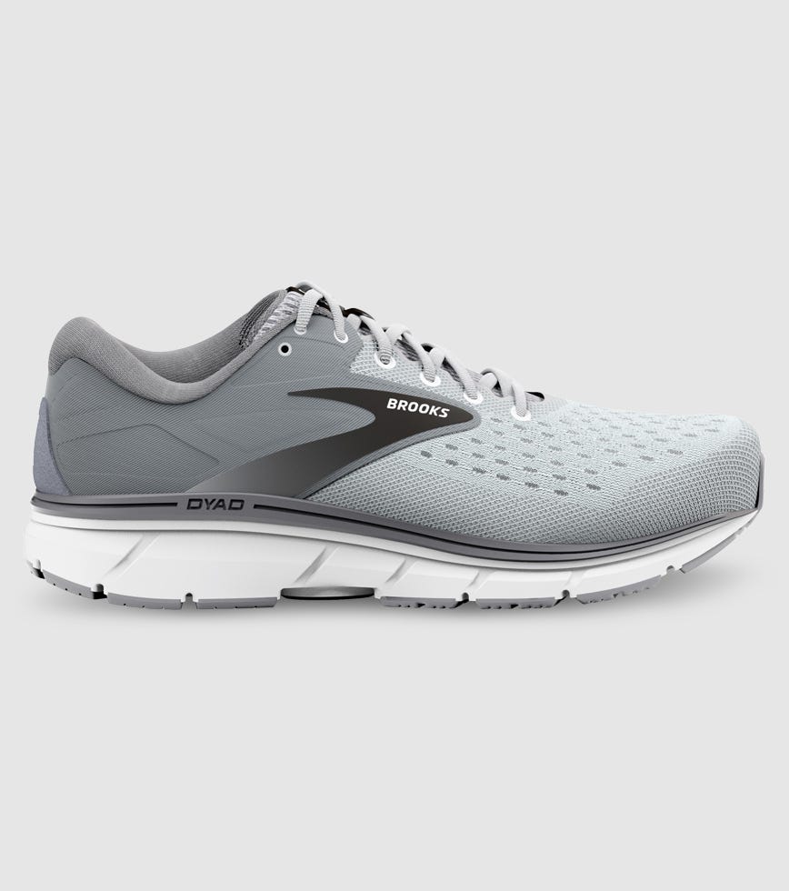 BROOKS DYAD 11 (2E) MENS GREY BLACK WHITE | The Athlete's Foot