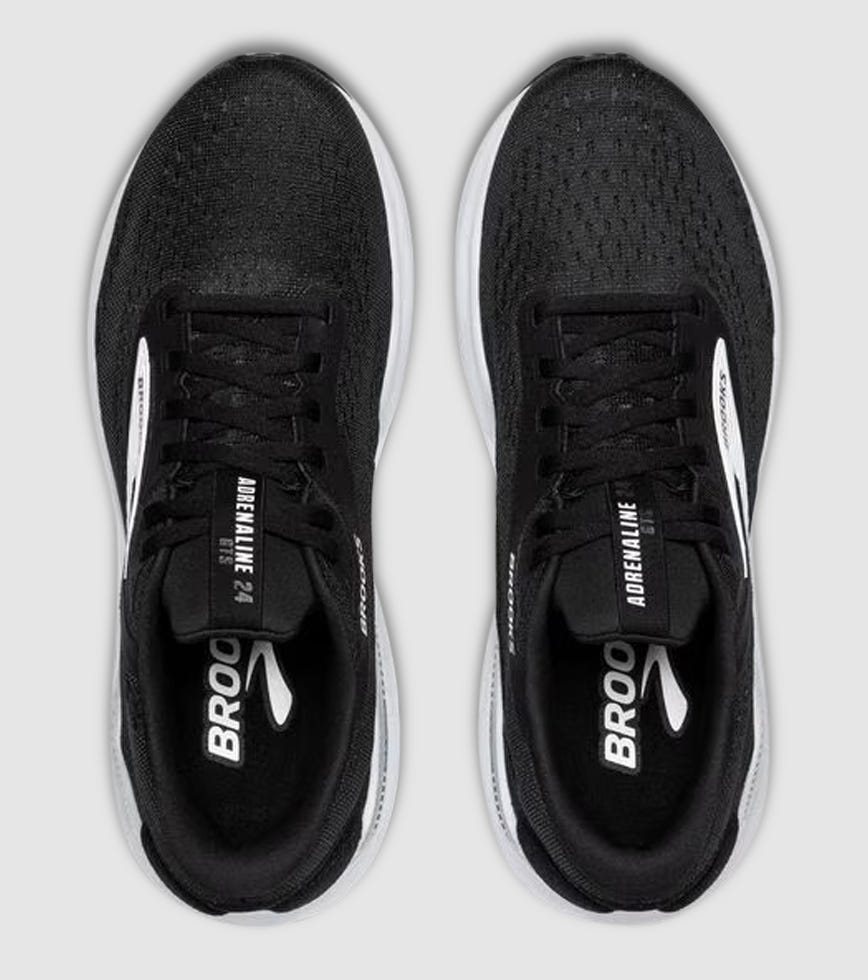BROOKS ADRENALINE GTS 24 MENS BLACK WHITE | The Athlete's Foot
