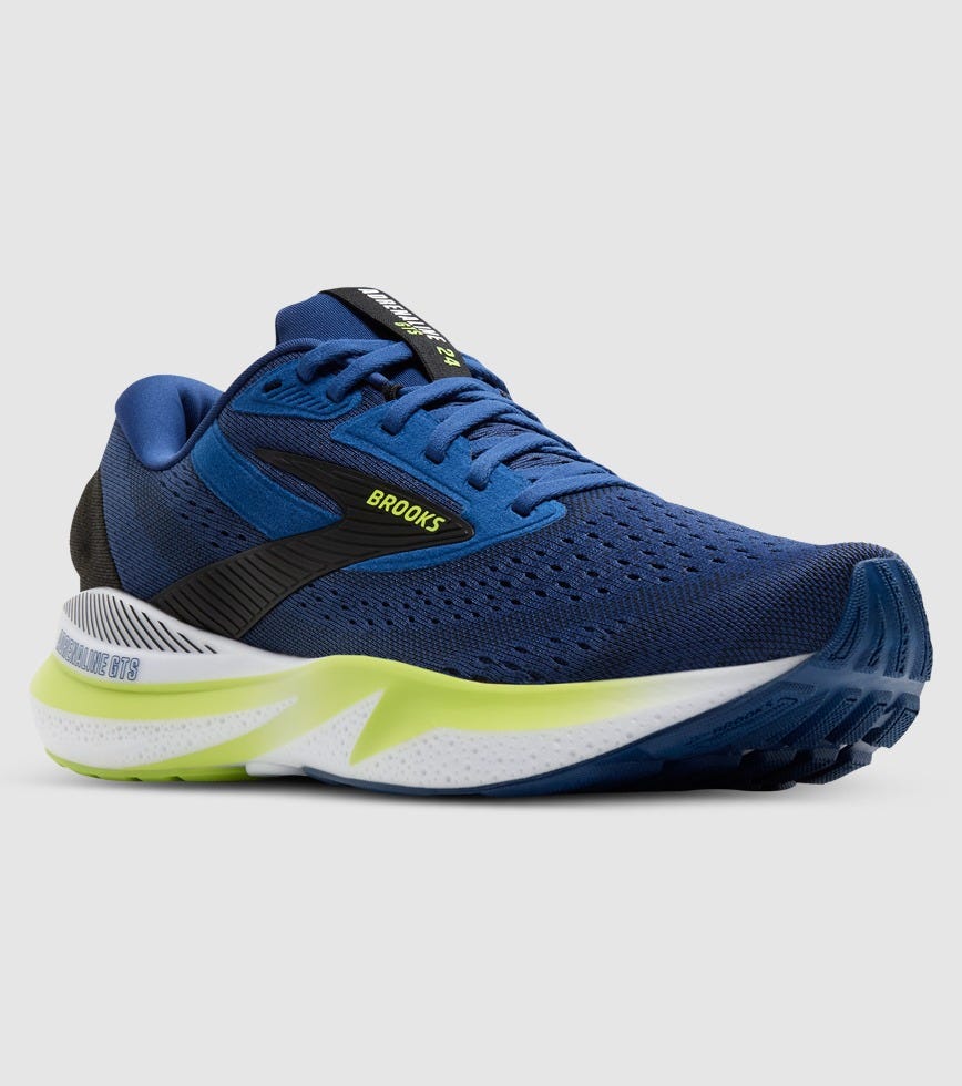 BROOKS ADRENALINE GTS 24 MENS NAVY PEONY BLACK LIME | The Athlete's Foot