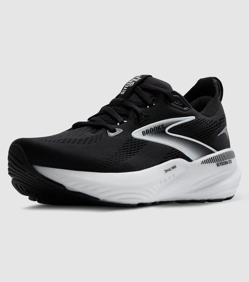 BROOKS GLYCERIN GTS 22 MENS BLACK WHITE | The Athlete's Foot