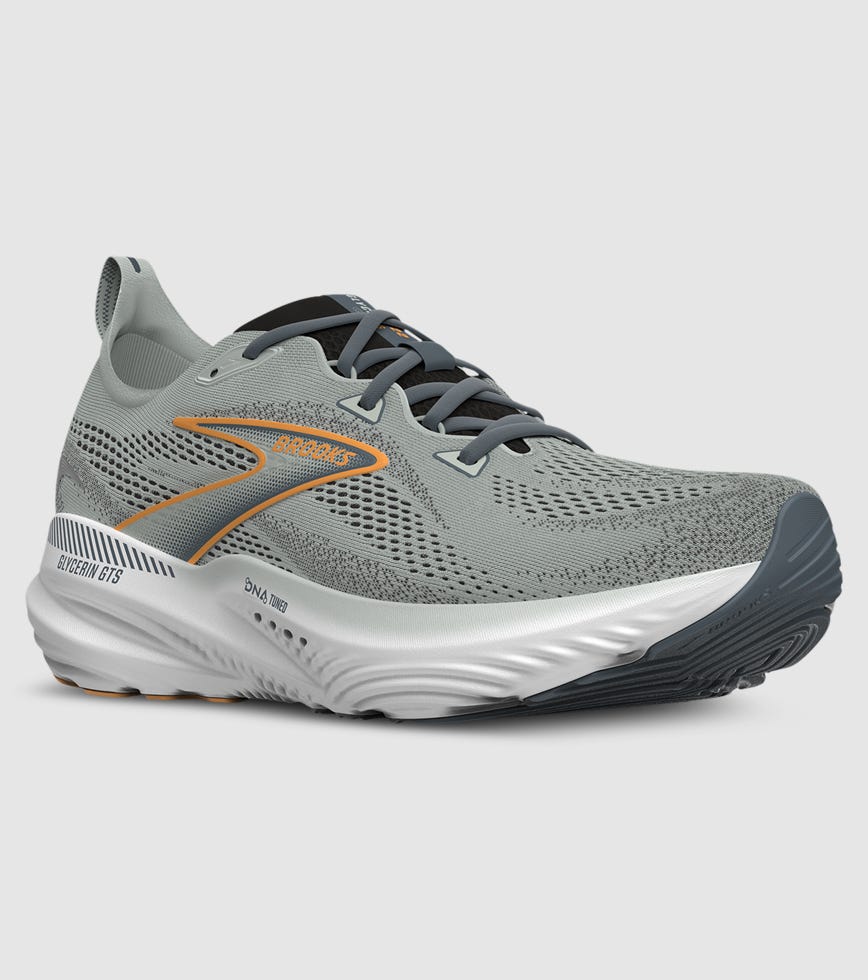 BROOKS GLYCERIN GTS 22 MENS SMOKE STORMY ORANGE | The Athlete's Foot