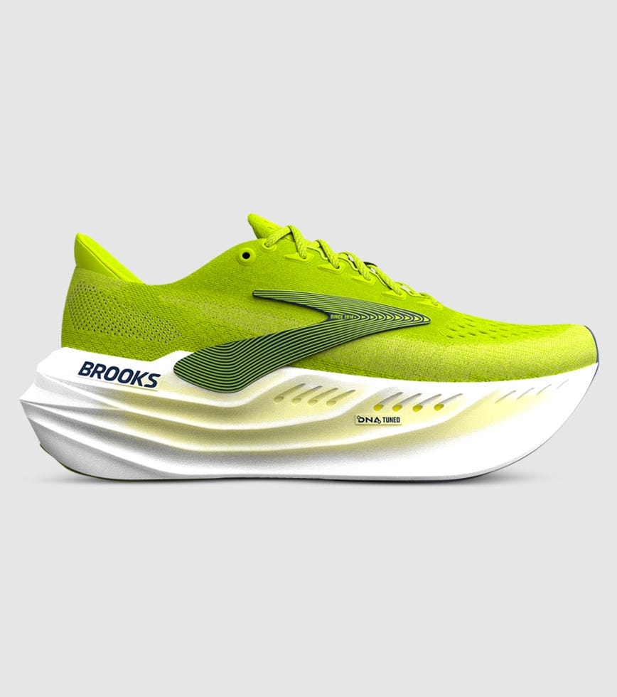 BROOKS GLYCERIN MAX MENS LIME NAVY PEONY WHITE | The Athlete's Foot