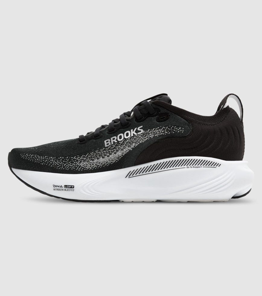 BROOKS ADRENALINE GTS 25 (2E WIDE) MENS BLACK GREY WHITE | The Athlete ...