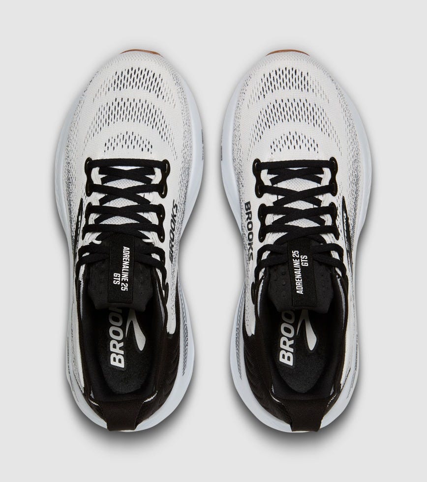 BROOKS ADRENALINE GTS 25 (D WIDE) MENS WHITE BLACK WHITE | The Athlete ...
