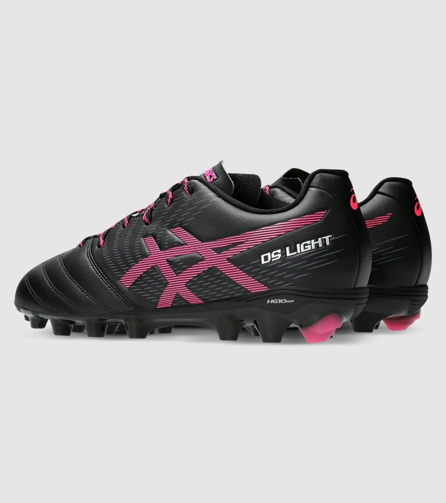 ASICS DS LIGHT JR (GS) KIDS FOOTBALL BOOTS BLACK PINK GLO | The Athlete ...