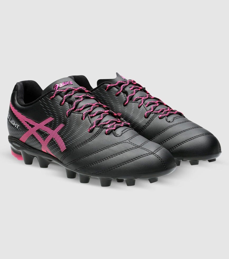 ASICS DS LIGHT JR (GS) KIDS FOOTBALL BOOTS BLACK PINK GLO | The Athlete ...