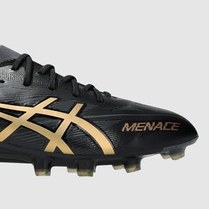 ASICS MENACE 5 (FG) MENS FOOTBALL BOOTS BLACK PURE GOLD | The Athlete's ...