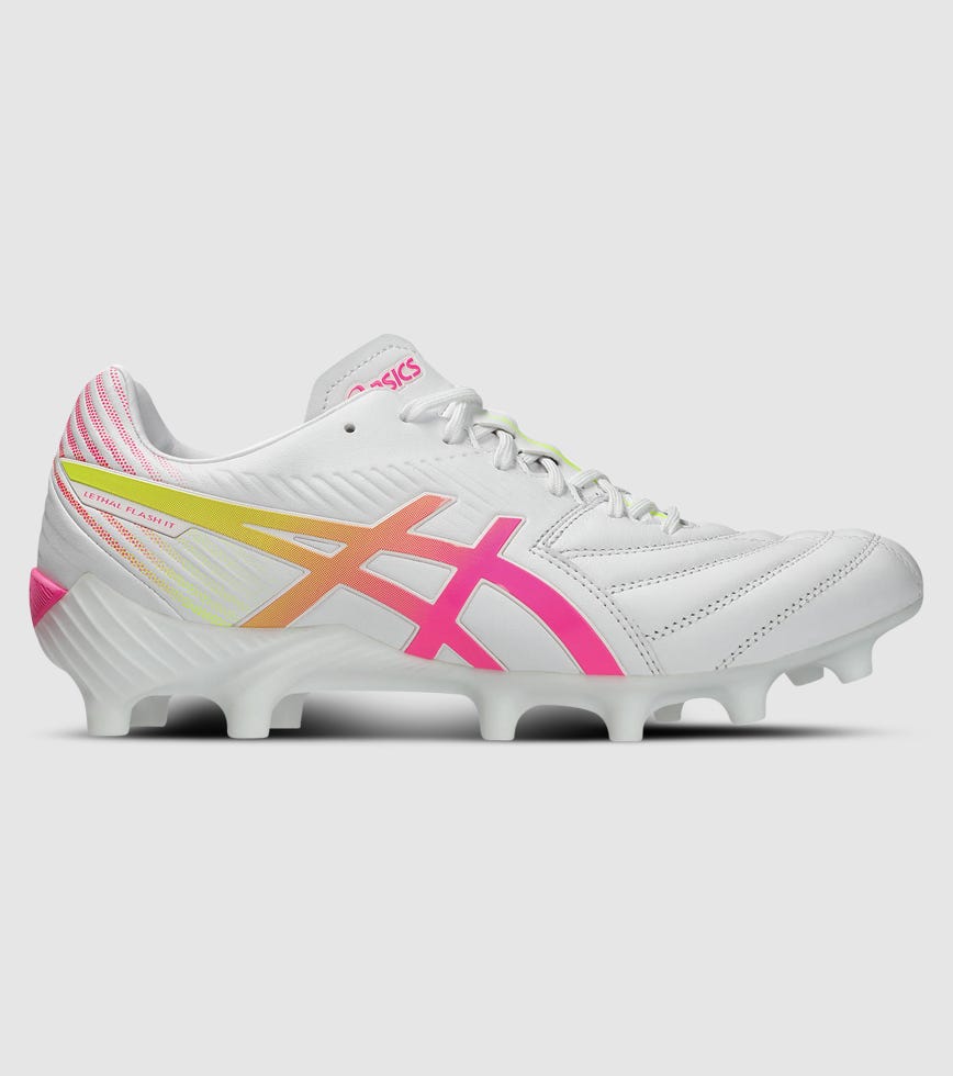 ASICS LETHAL FLASH IT FF 3 (FG) MENS FOOTBALL BOOTS WHITE HOT PINK ...
