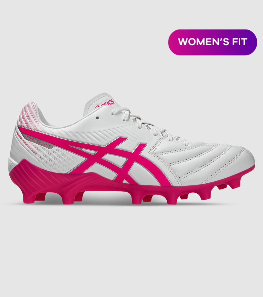 ASICS LETHAL FLASH IT FF 3 (FG) WOMENS FOOTBALL BOOTS WHITE PINK GLO ...