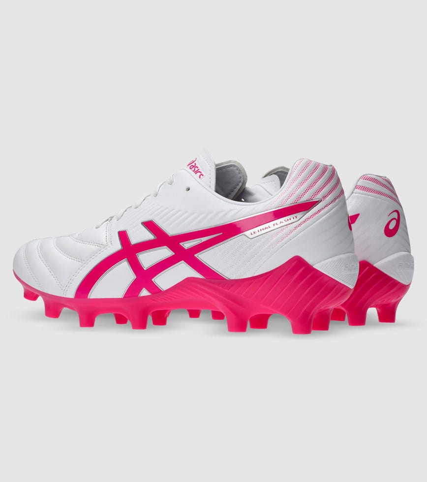 ASICS LETHAL FLASH IT FF 3 (FG) WOMENS FOOTBALL BOOTS WHITE PINK GLO ...