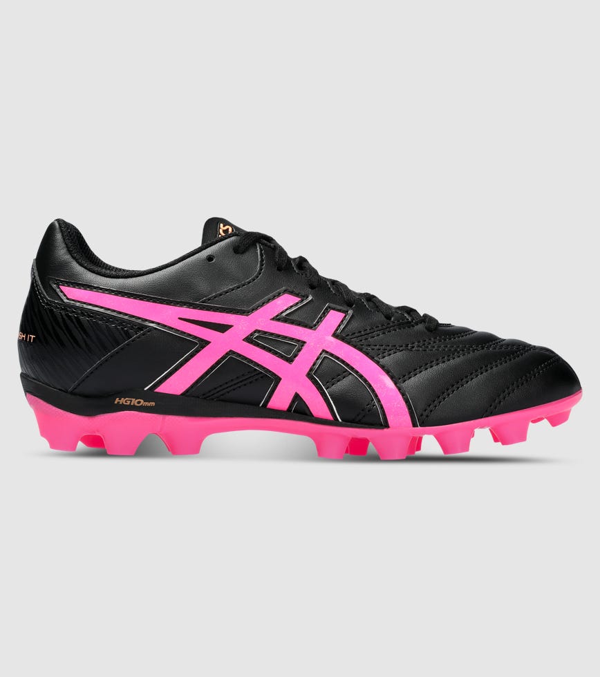 ASICS LETHAL FLASH IT 2 (FG) (GS) KIDS FOOTBALL BOOTS BLACK HOT PINK ...