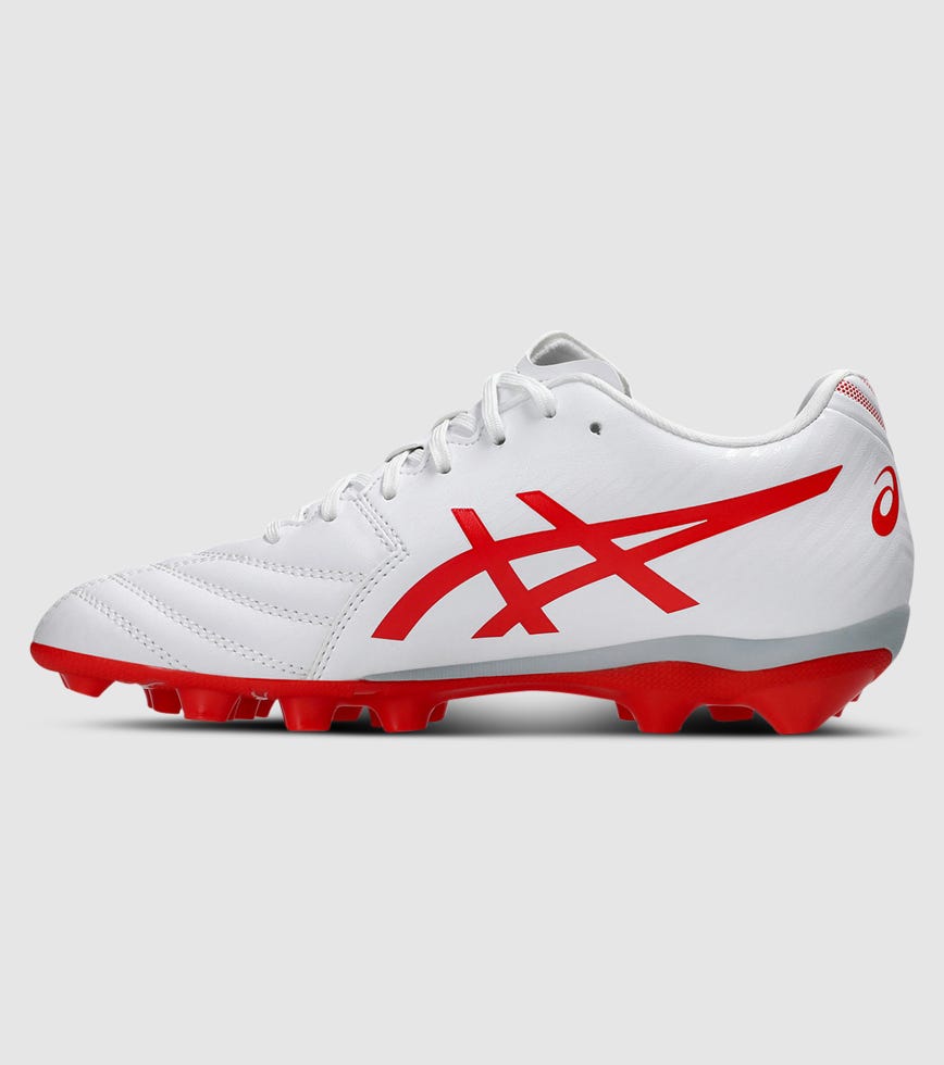 ASICS LETHAL FLASH IT 3 (FG) (GS) KIDS FOOTBALL BOOTS WHITE FIERY RED ...