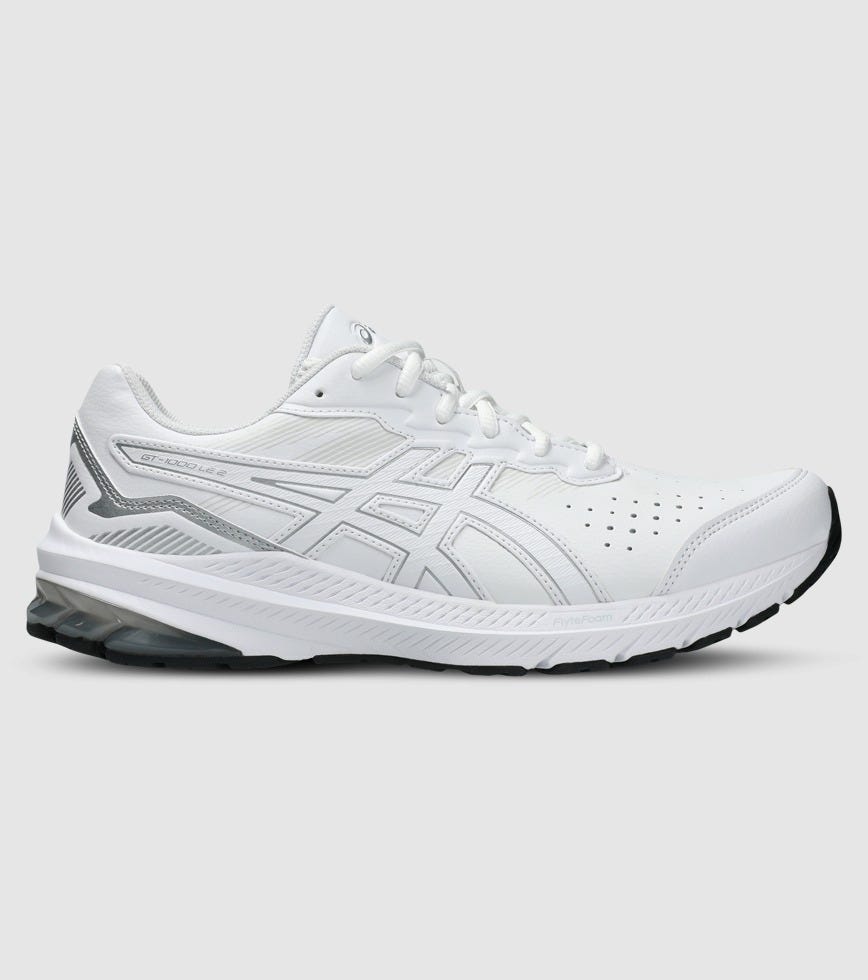 ASICS GT-1000 LEATHER 2 (4E X WIDE) MENS WHITE PIEDMONT GREY | The ...