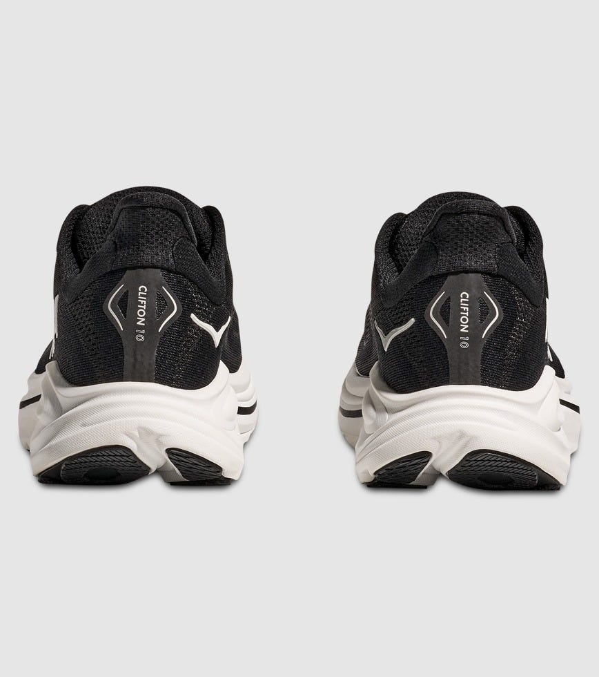 HOKA CLIFTON 10 (4E X WIDE) MENS BLACK WHITE | The Athlete's Foot