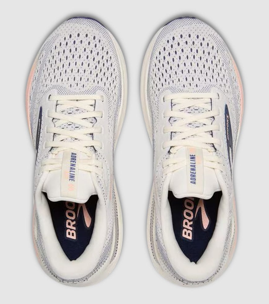 BROOKS ADRENALINE GTS 24 WOMENS GREY BLUE RIBBON PEACH | The Athlete's Foot