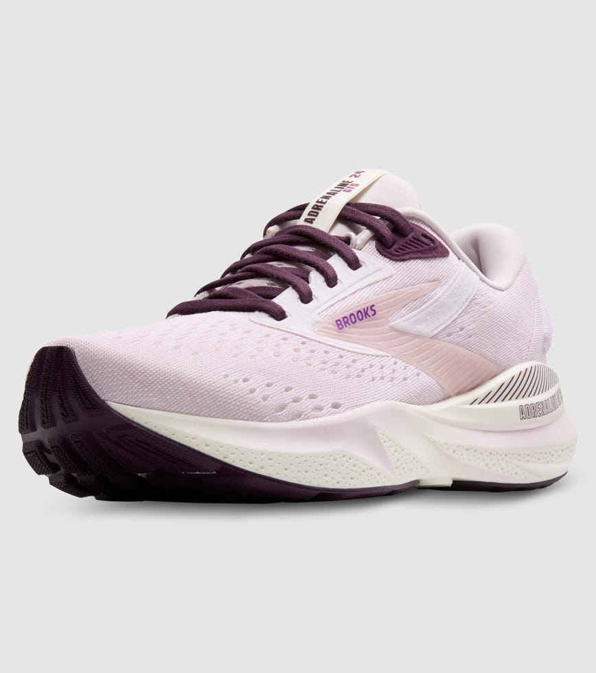BROOKS ADRENALINE GTS 24 WOMENS ORCHID COCONUT PURPLE | The Athlete's Foot