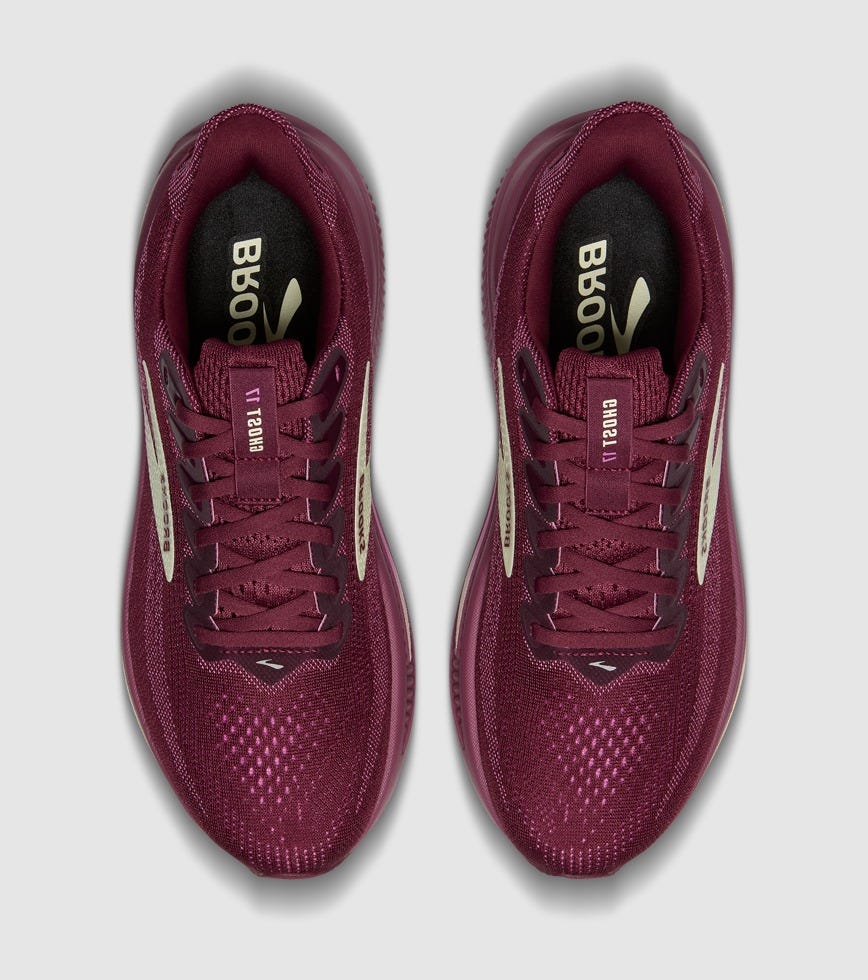 BROOKS GHOST 17 WOMENS BURGUNDY PINK GREEN | The Athlete's Foot