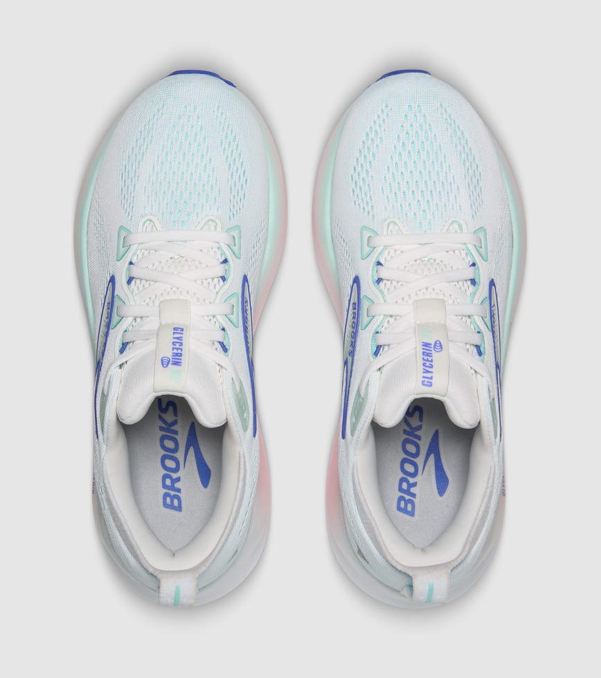 BROOKS GLYCERIN 22 WOMENS WHITE AMPARO BLUE | The Athlete's Foot