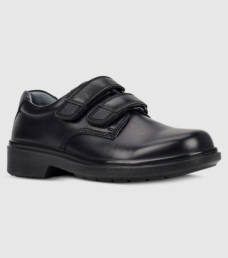 CLARKS DENVER E (PS) KIDS V-STRAP SCHOOL SHOES BLACK | The Athlete's Foot