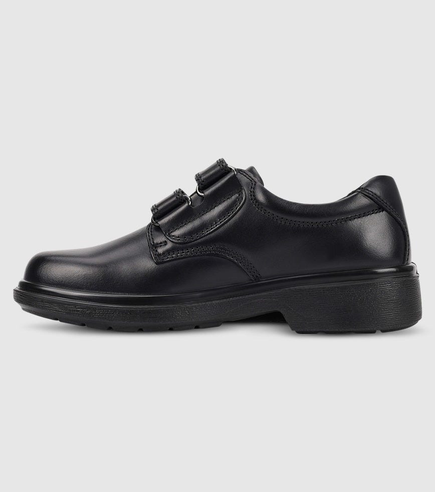CLARKS DENVER E (PS) KIDS V-STRAP SCHOOL SHOES BLACK | The Athlete's Foot