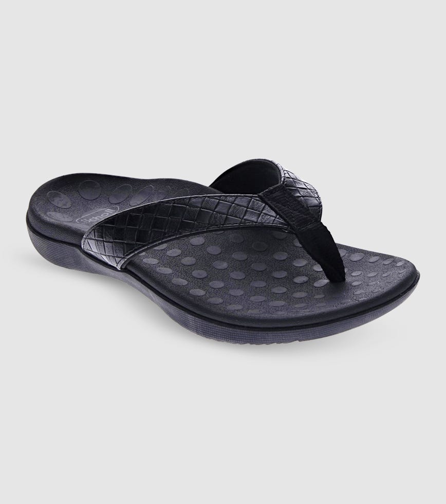 ORTHAHEEL SONOMA WEAVE WOMENS THONG BLACK | The Athlete's Foot