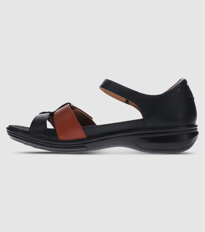 REVERE NEGARA WOMENS SANDAL BLACK TAN | The Athlete's Foot