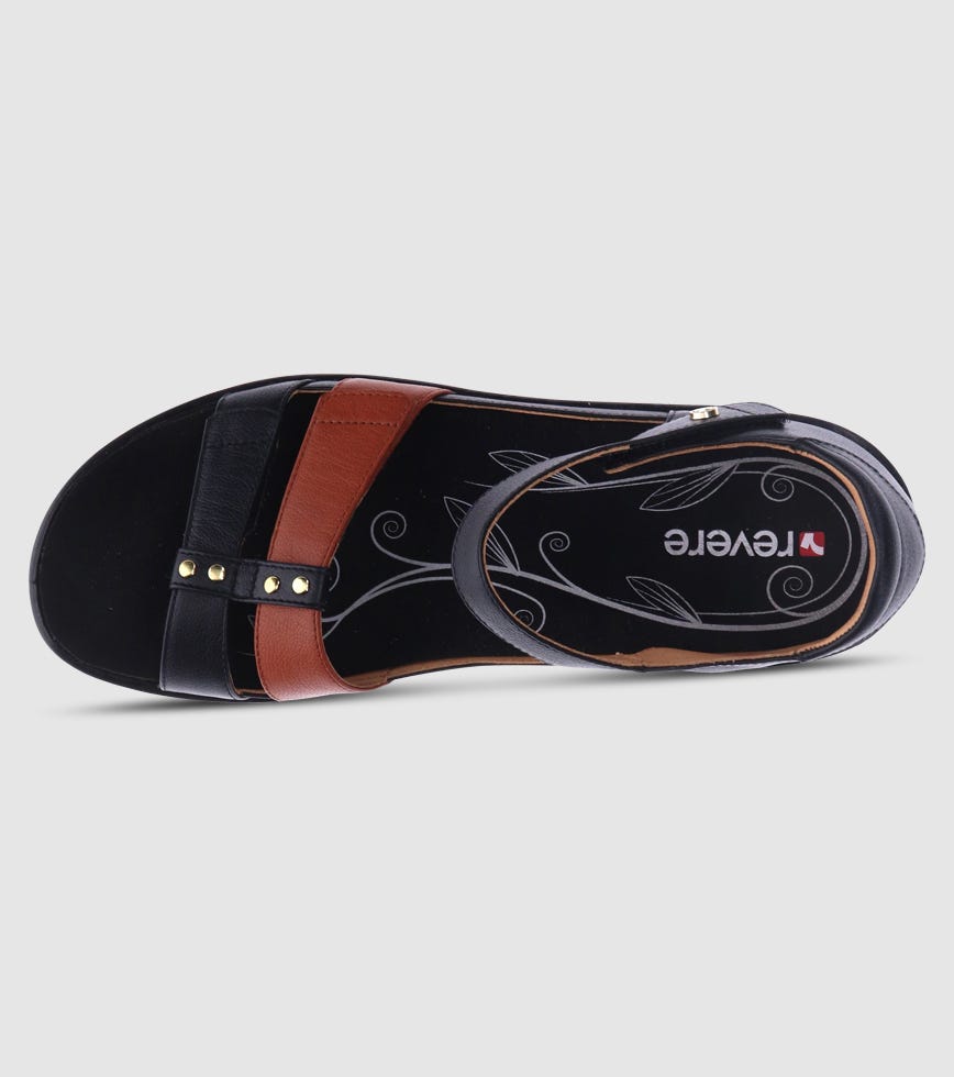 REVERE NEGARA WOMENS SANDAL BLACK TAN | The Athlete's Foot