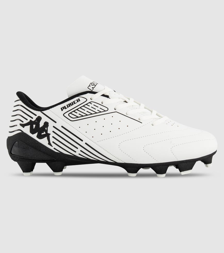 KAPPA PLAYER BASE (FG) MENS FOOTBALL BOOTS WHITE BLACK | The Athlete's Foot