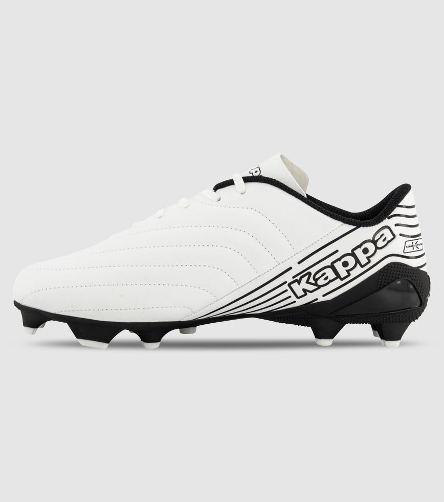 KAPPA PLAYER BASE (FG) MENS FOOTBALL BOOTS WHITE BLACK | The Athlete's Foot