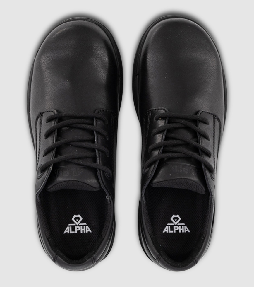 ALPHA DUX JUNIOR (2E WIDE) SCHOOL SHOES BLACK | The Athlete's Foot