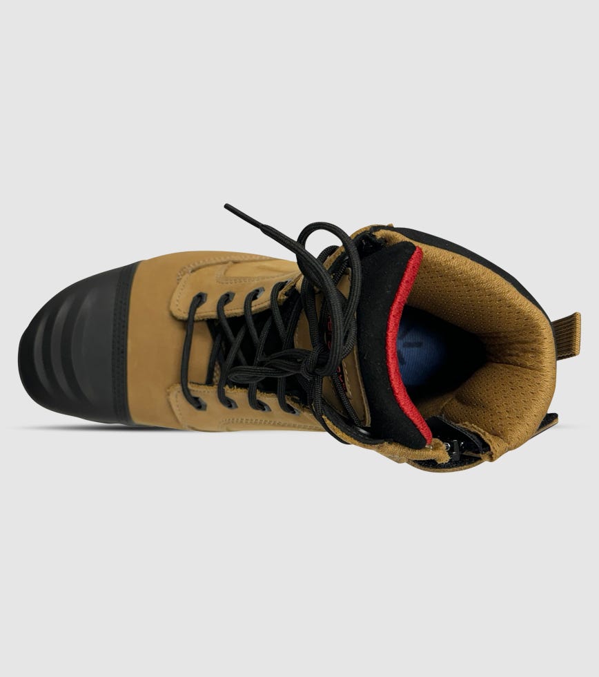 ERGONX SAFETY BOOTS LACE UP (HELIUM) (2E WIDE) MENS TAN | The Athlete's ...