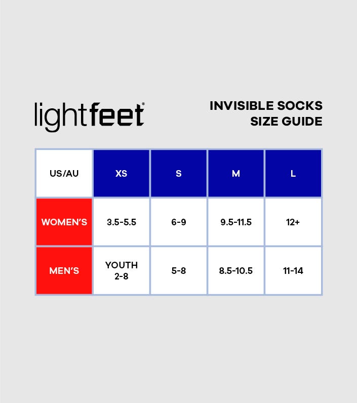 LIGHTFEET INVISIBLE SOCKS BLACK | White Adult Socks
