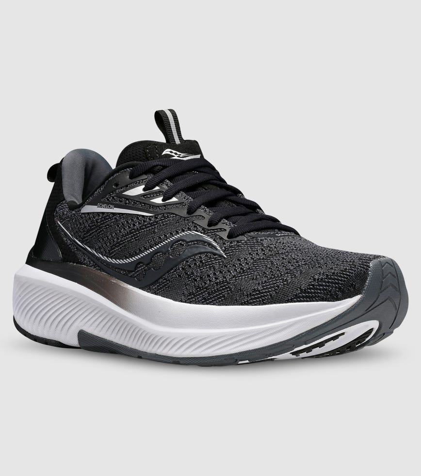 SAUCONY ECHELON 9 (4E) MENS BLACK WHITE | The Athlete's Foot